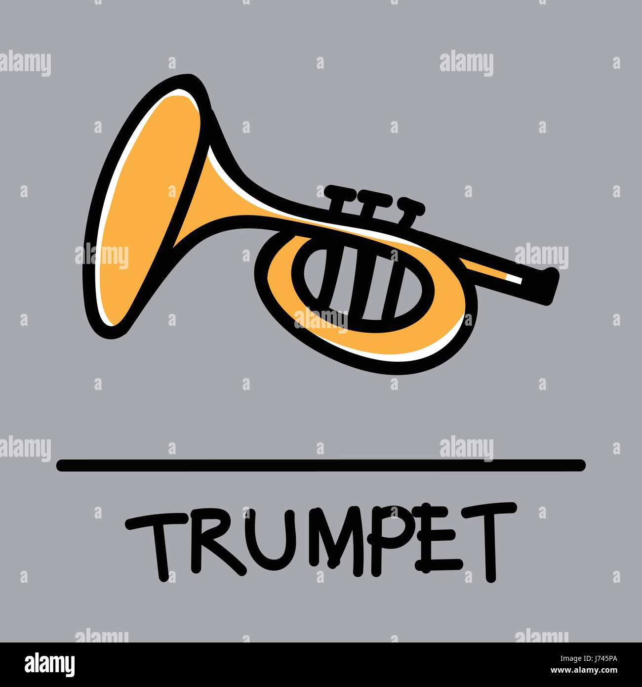 Trumpet hand-drawn style,drawing,hand drawn, illustration Stock Vector ...