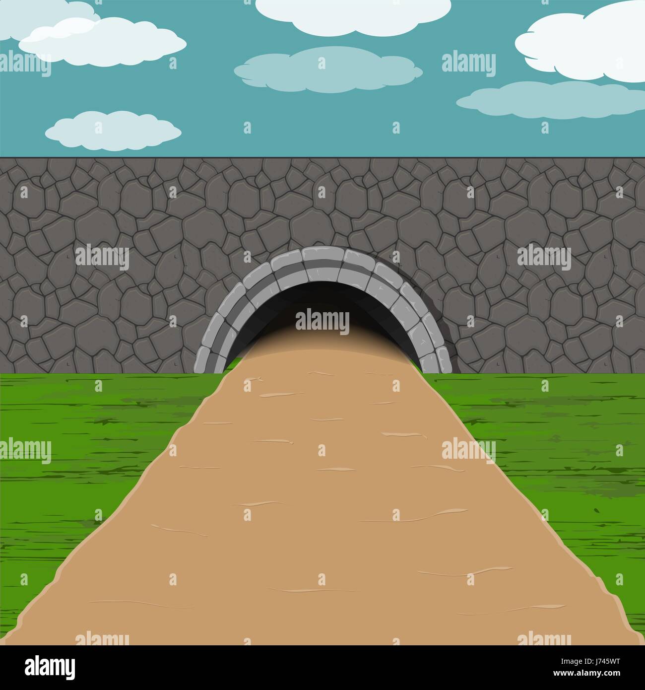 tunnel with road illustration Stock Vector Image & Art - Alamy