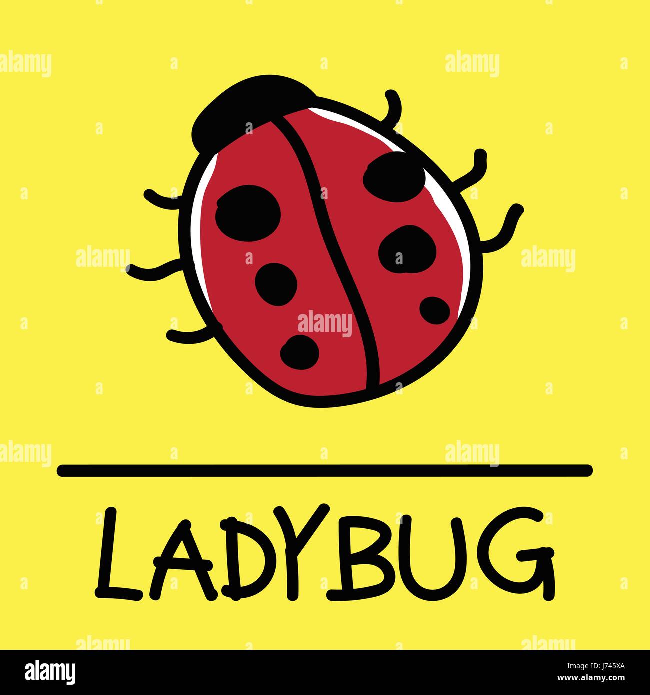 ladybug hand-drawn style,drawing,hand drawn, illustration Stock Vector ...