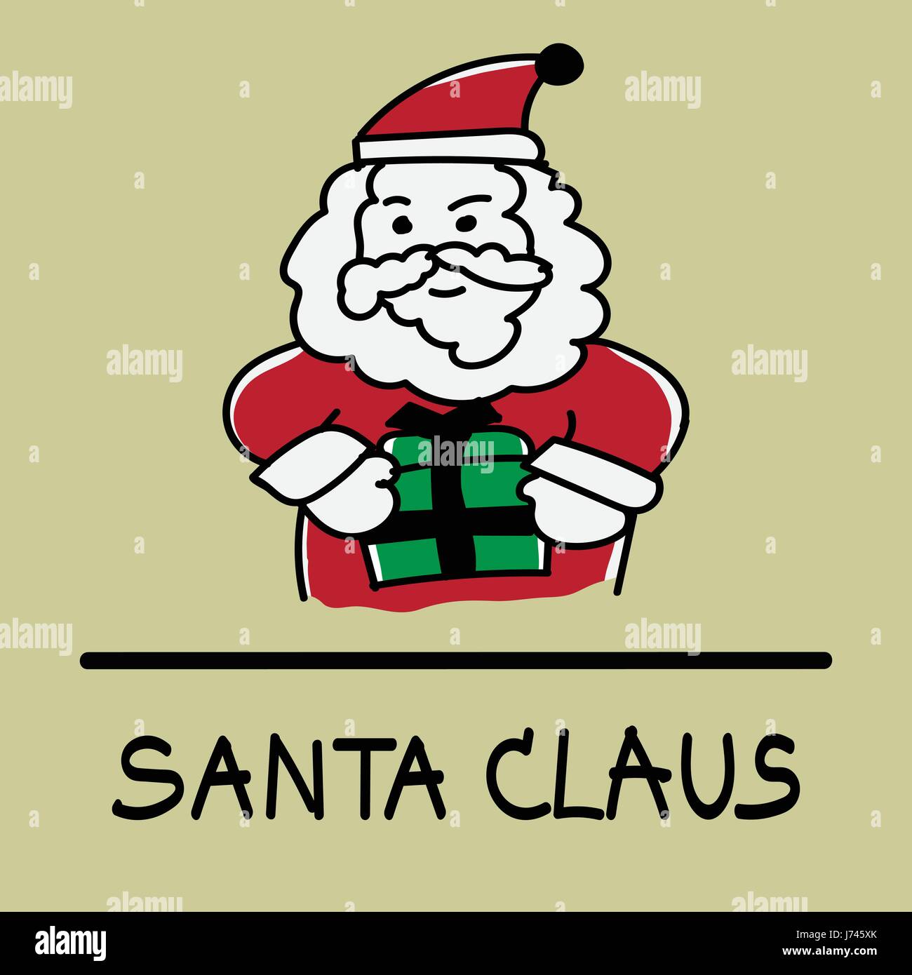 Santa Claus hand-drawn style,drawing,hand drawn, illustration Stock ...