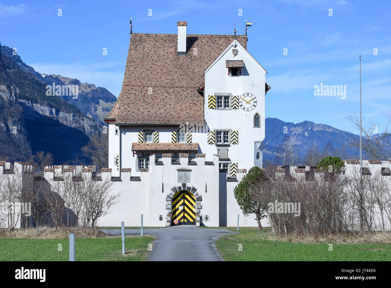 Seedorf, Switzerland - 5 March 2017: baroque castle A Pro at Seedorf in ...