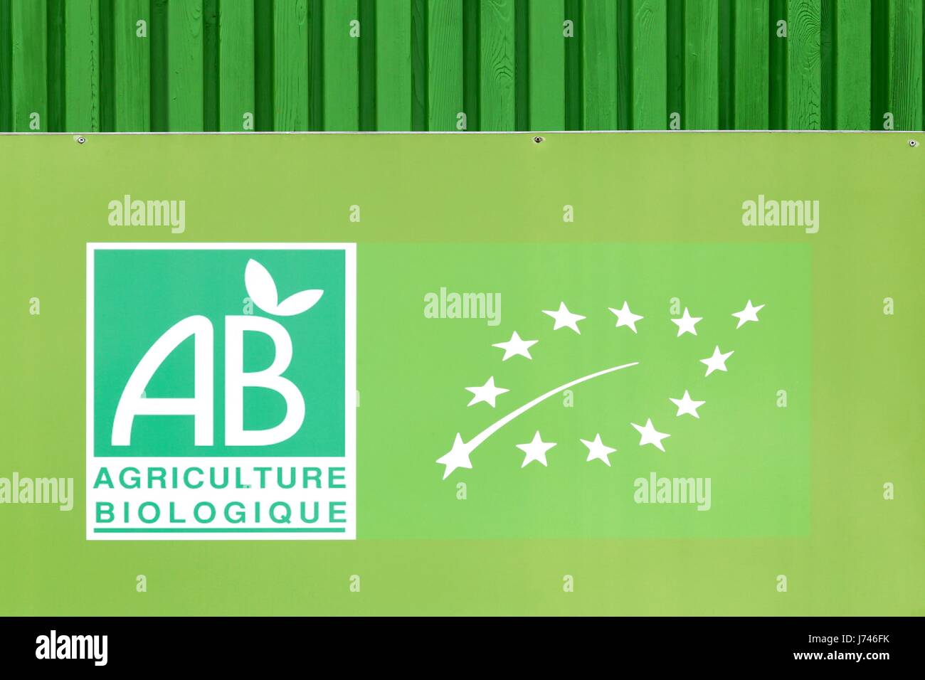 Villefranche, France - January 29, 2017: Organic farming label called ...