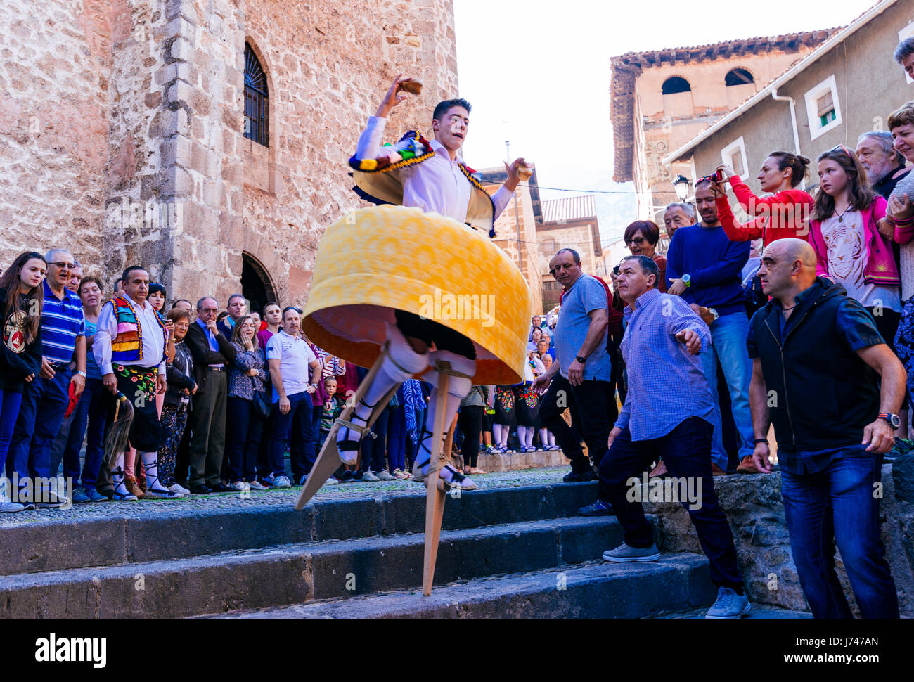 Dancing on the steps of the church of San Andrés. Famous folkloric ...