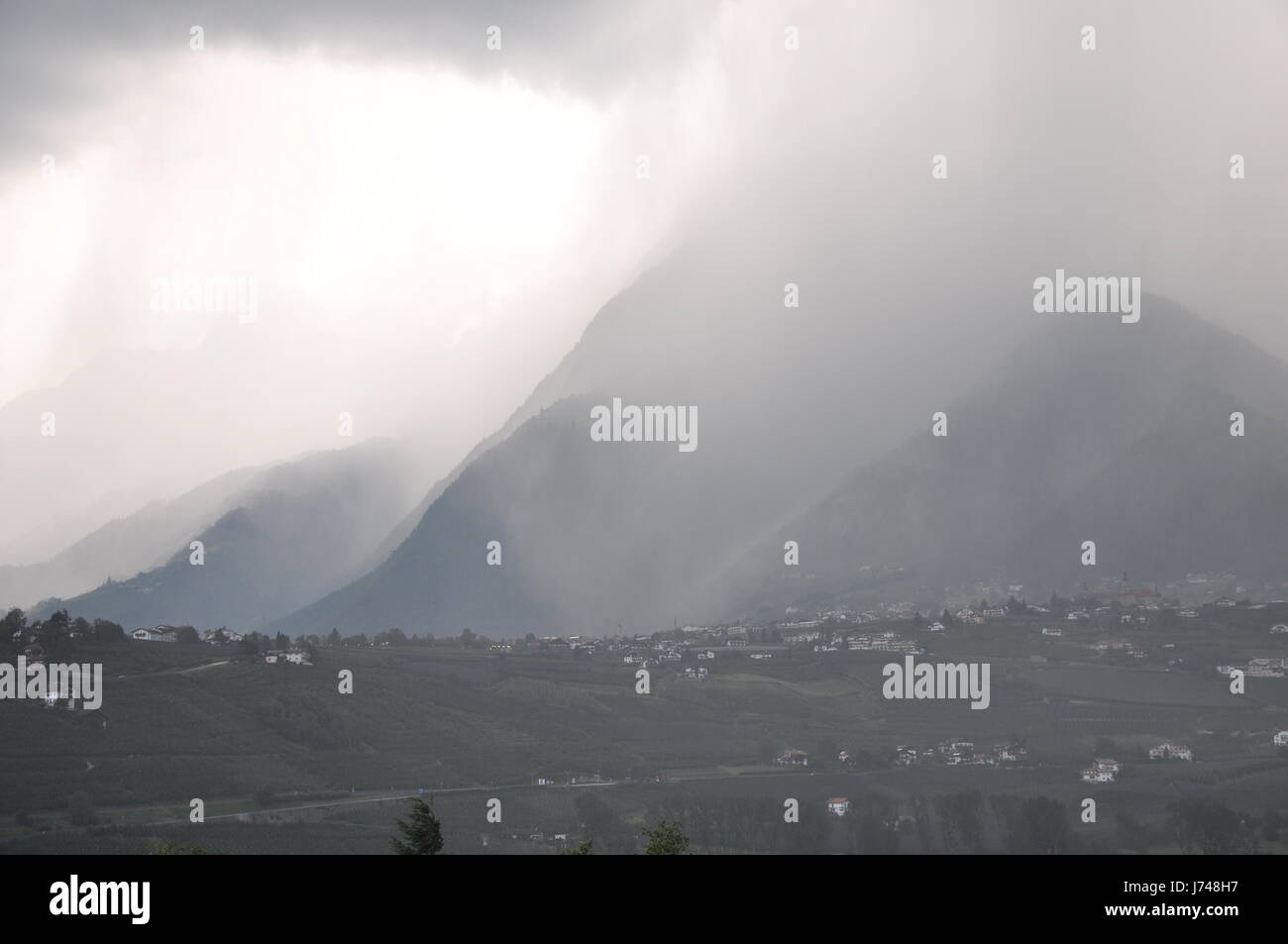 mountains near merano in the rain Stock Photo - Alamy
