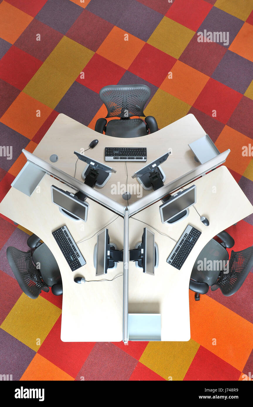 screens office desk chairs seating computers computer screens business ...