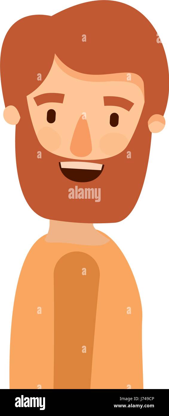 colorful caricature side view half body man bearded Stock Vector Image ...