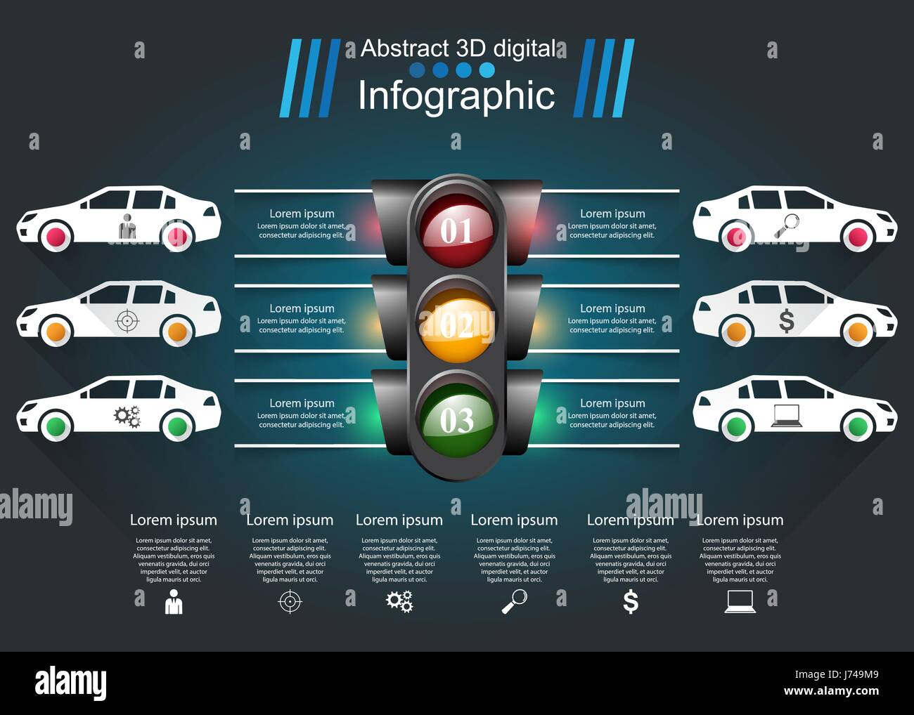 Road infographic design template and marketing icons. Car icon Stock ...