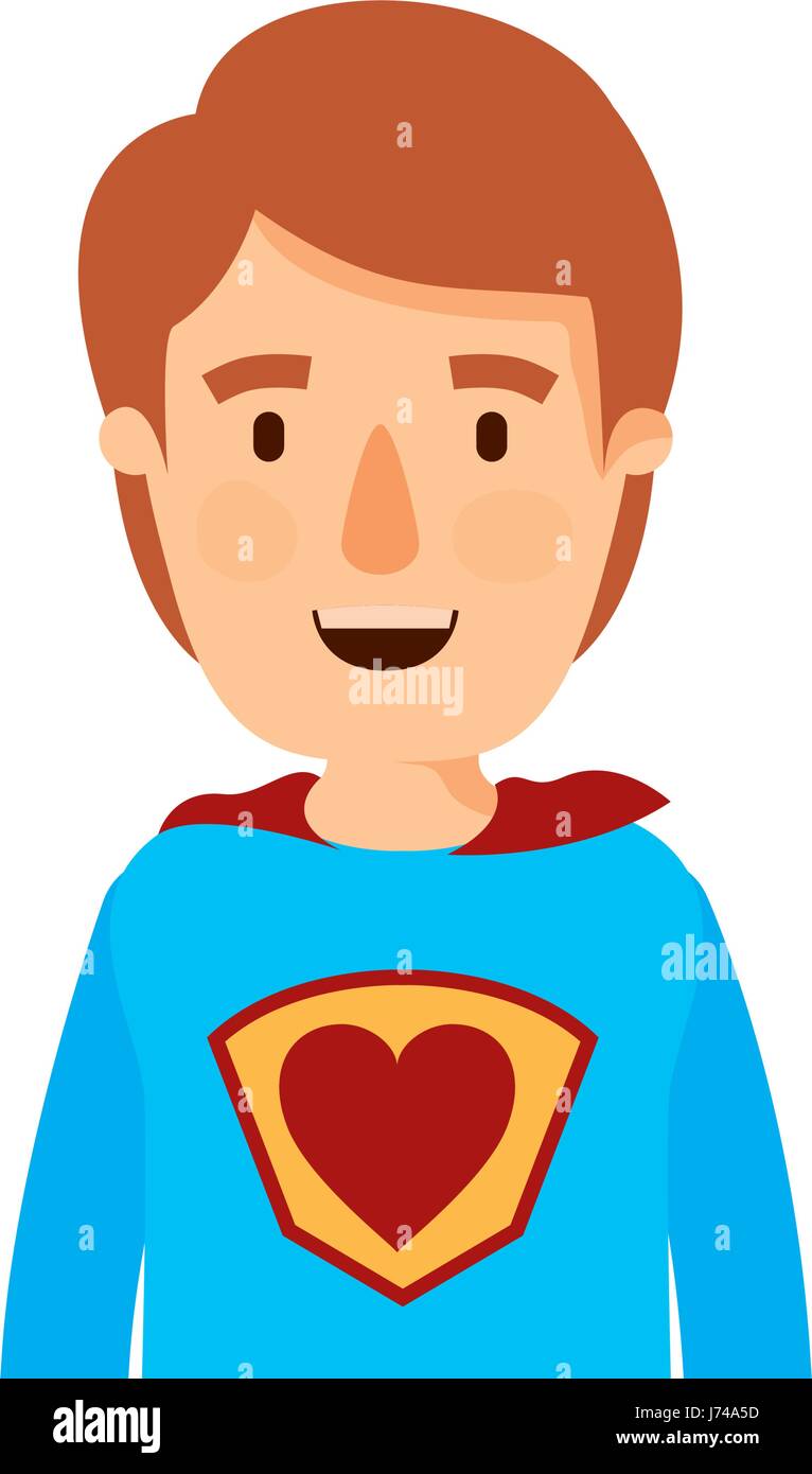 colorful caricature half body super hero young male Stock Vector Image ...