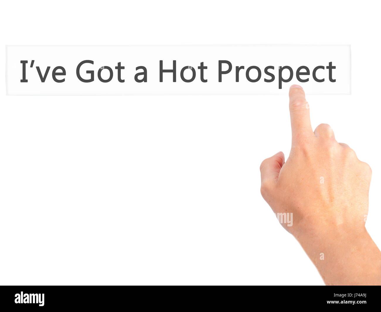I've Got a Hot Prospect - Hand pressing a button on blurred background ...