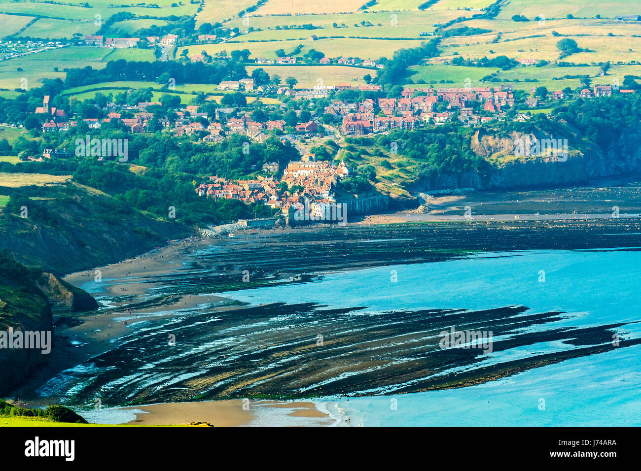 Robin Hoods Bay from Ravenscar, North Yorkshire Coast Stock Photo - Alamy