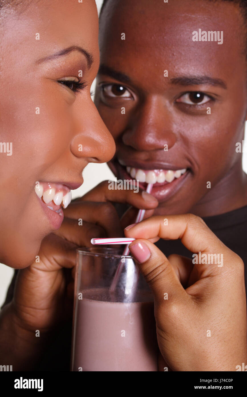 couple drinking cocoa Stock Photo - Alamy