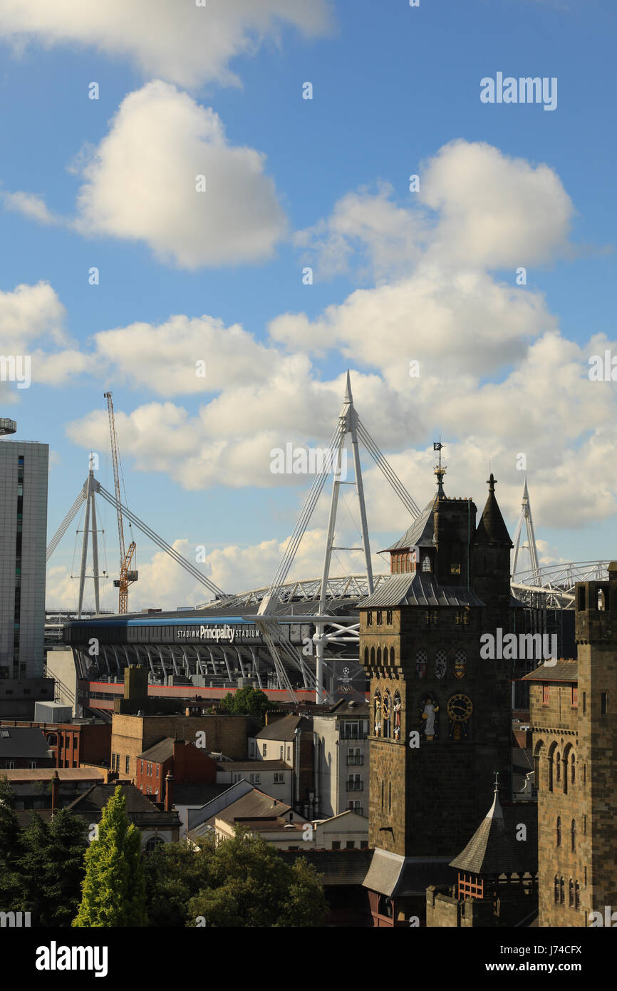 Cardiff Castle and Principality Stadium, formally Millennium Stadium ...