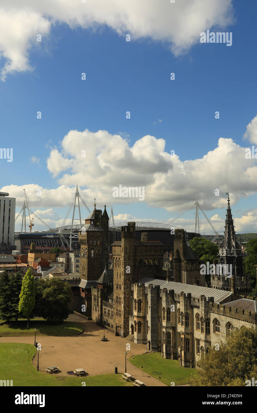 Cardiff Castle and Principality Stadium, formally Millennium Stadium ...