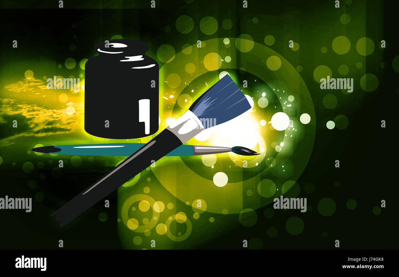 tool brush artist painter paintbrush brushing ink art colour ...