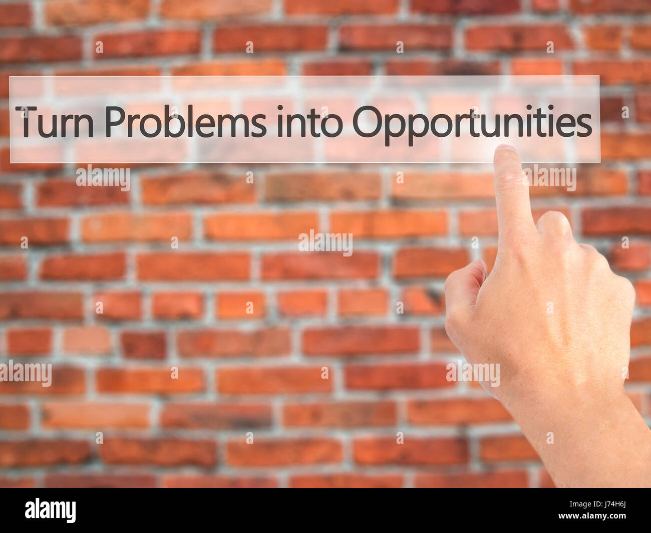 Turn Problems into Opportunities - Hand pressing a button on blurred ...