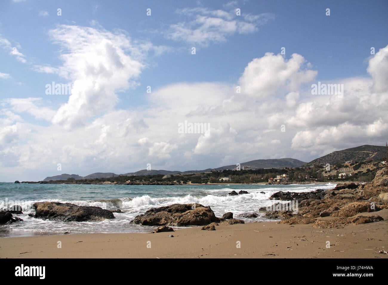 sandy beach on crete's south coast Stock Photo - Alamy