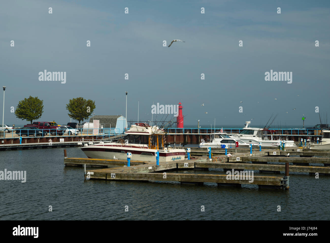 View of Kewaunee Harbor and Lighthouse Stock Photo - Alamy