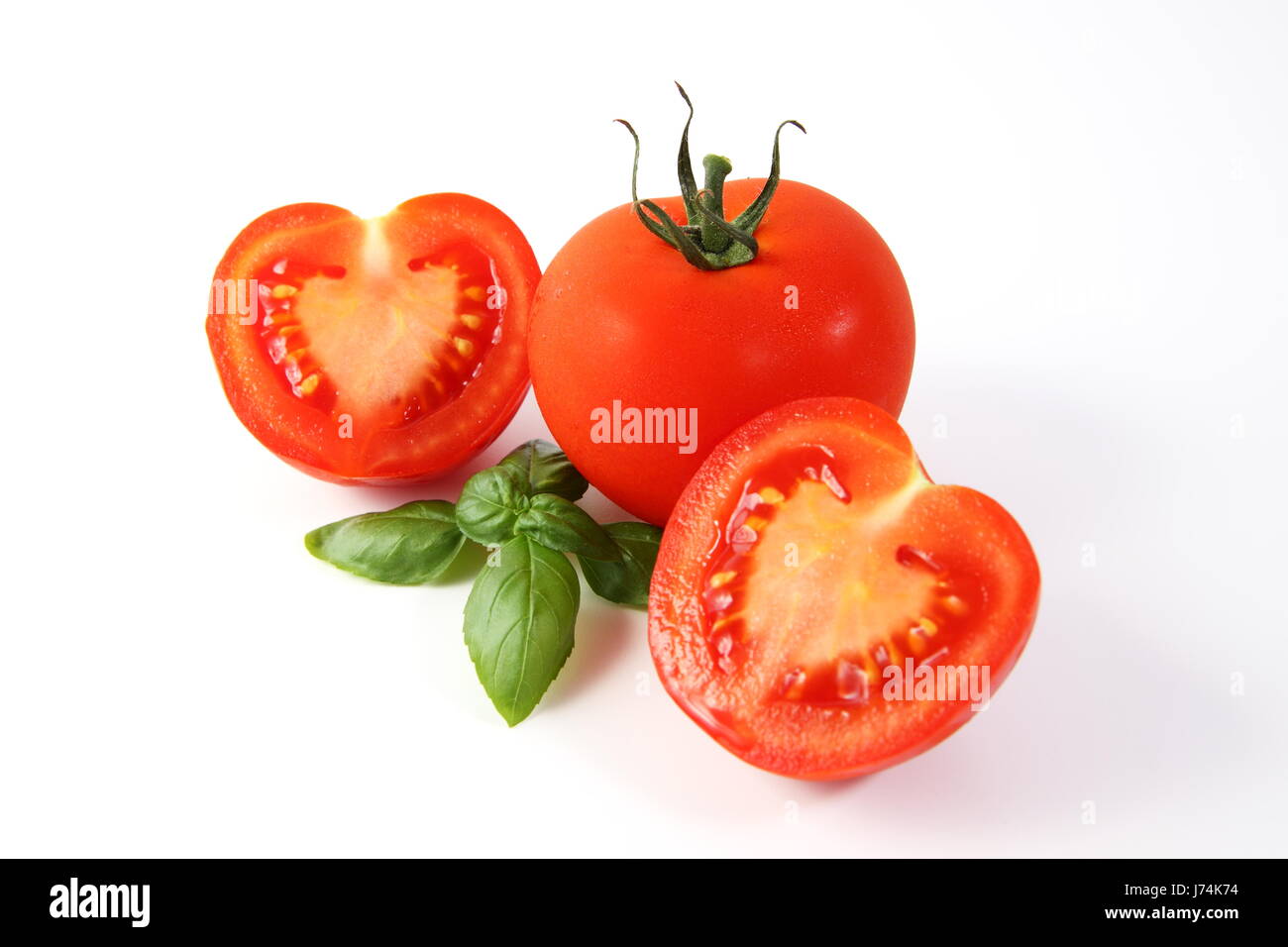 vegetable tomatoes tomatos basil half halved tomato food aliment ...