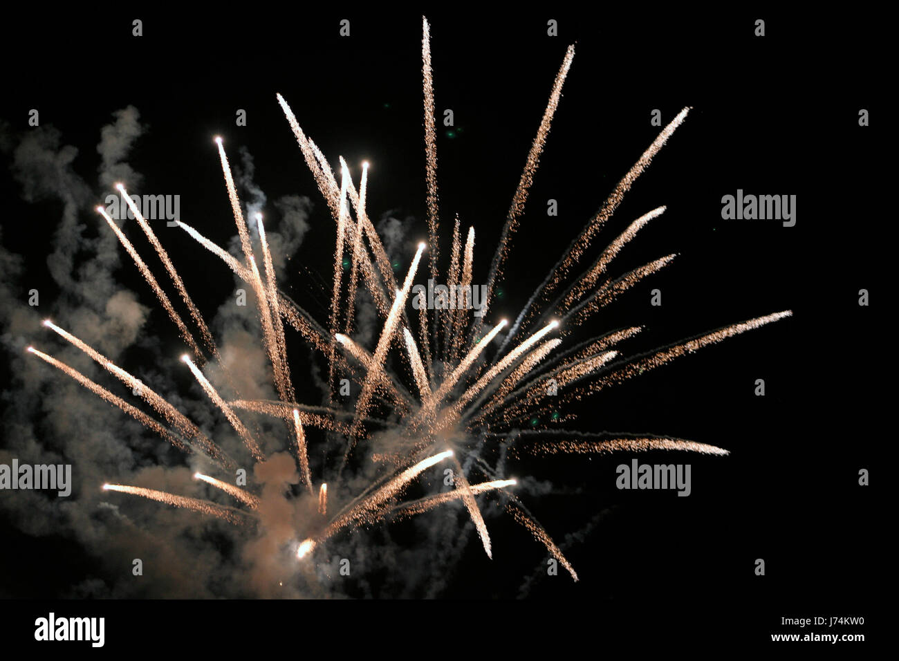 fire conflagration New Years eve firework fireworks smoke smoking ...