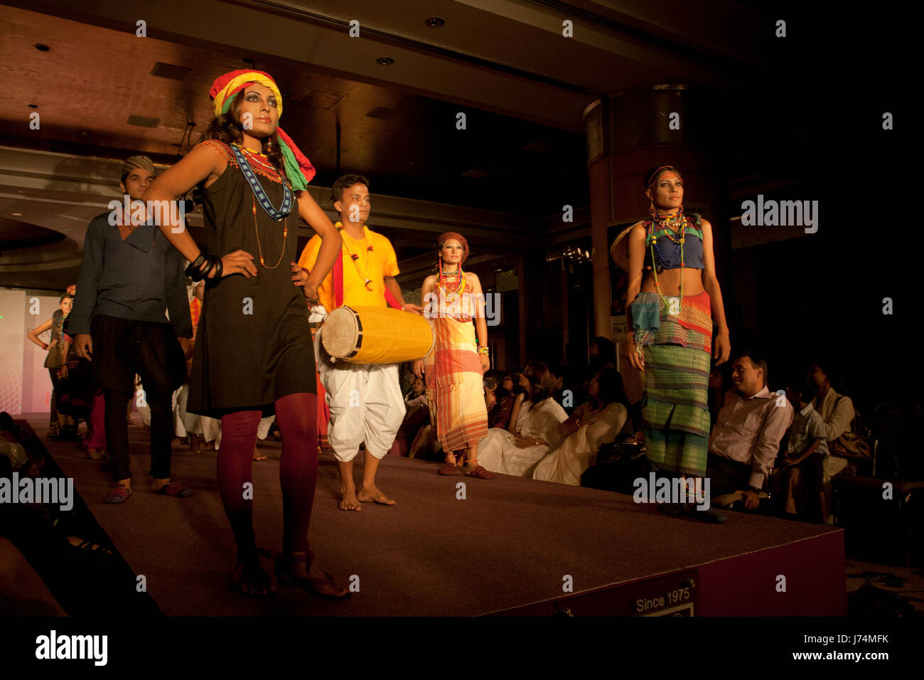 Beautiful young fashion model girls posing on Dhaka Fashion Week event. Dhaka, Bangladesh Stock ...