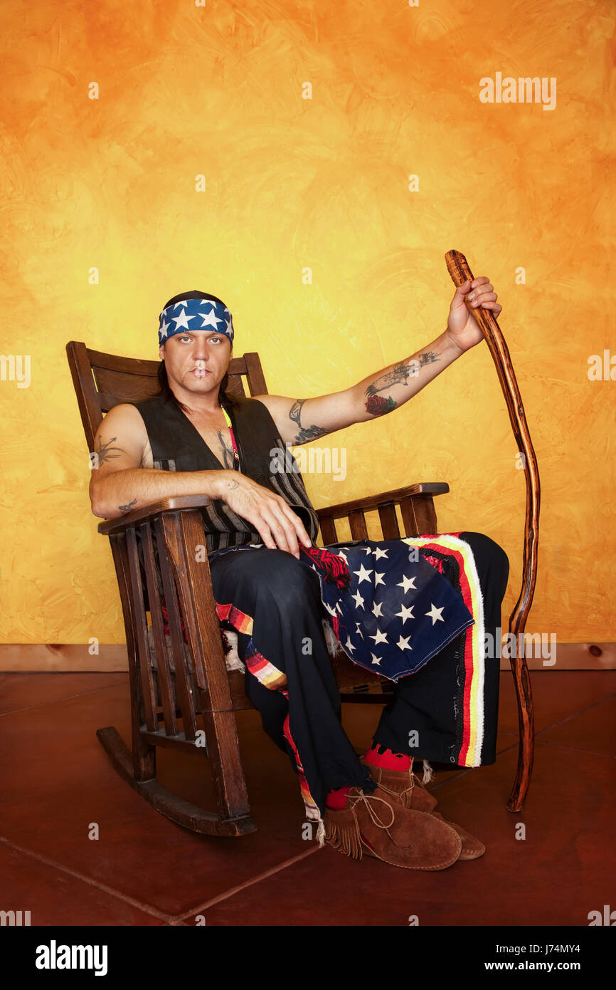 american america native indian rocking chair hispanic gesture antique ...