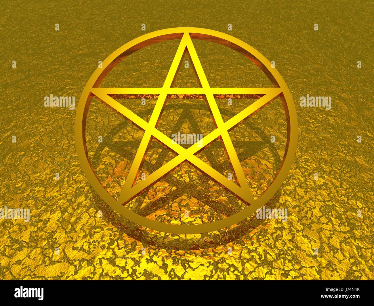 3d pentagram of gold hovering Stock Photo - Alamy