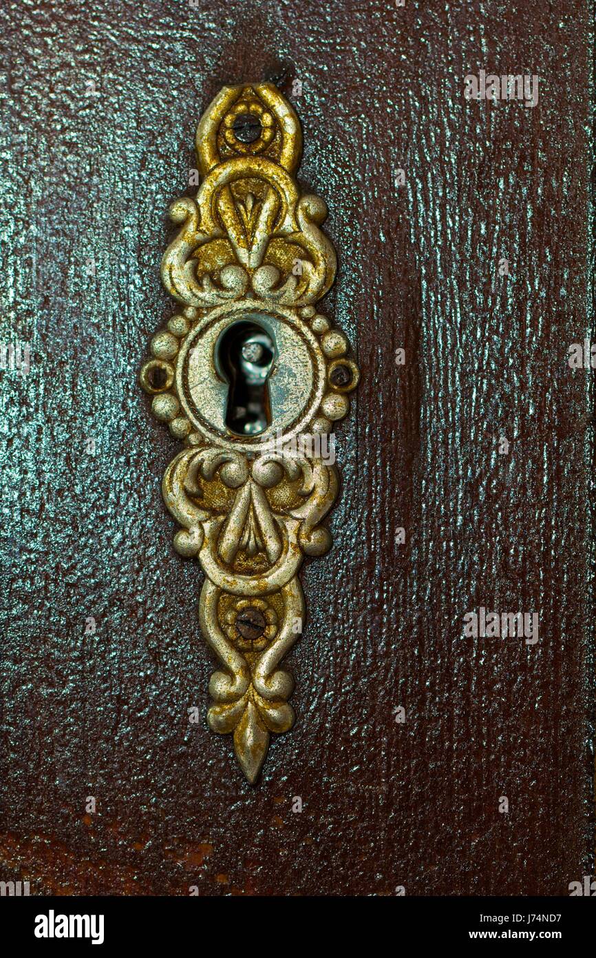 antique metal nostalgic retro key old lock closeup wood antique ...