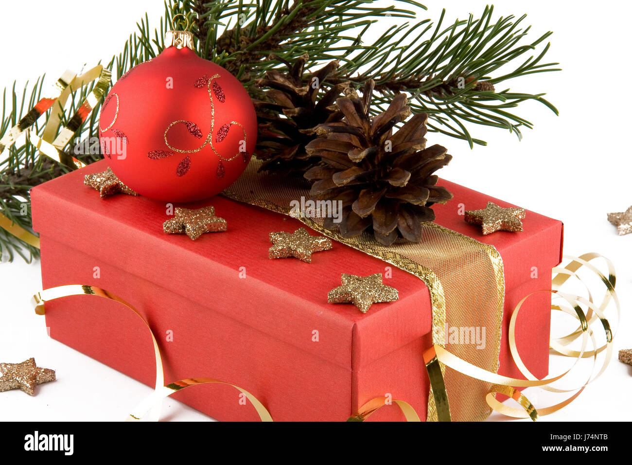 christmas package in red Stock Photo - Alamy
