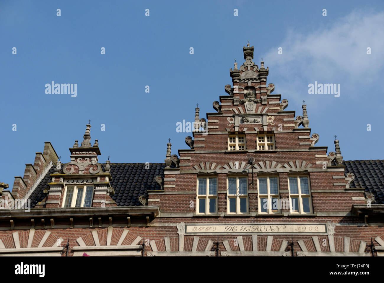 holland gable stepped gables corbie-gable blue house building window ...