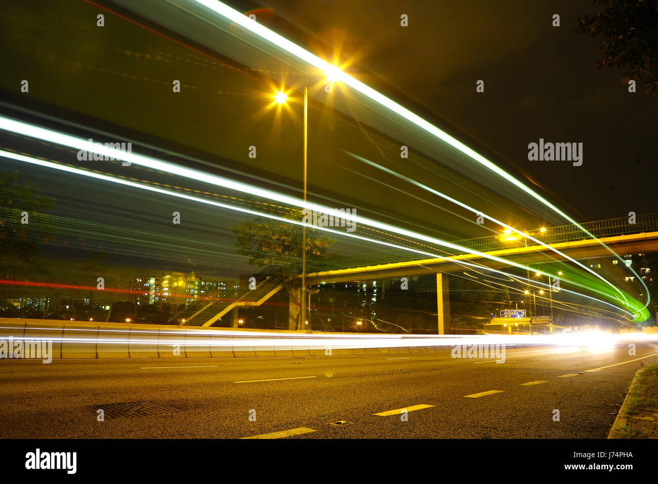 traffic transportation night nighttime motorway highway blue motion ...
