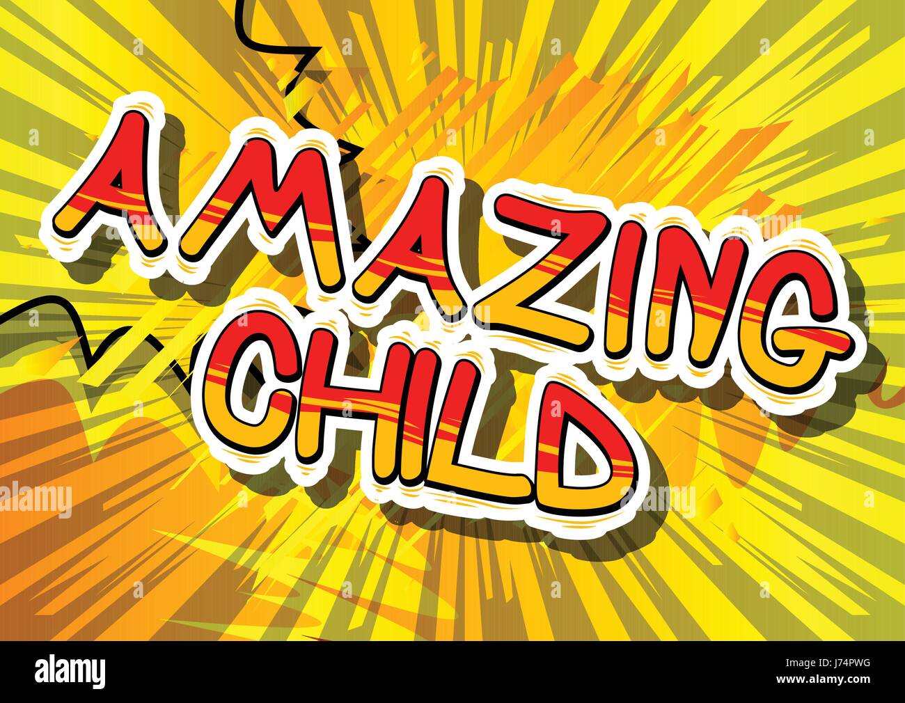 Amazing Child - Comic book style word on abstract background Stock ...