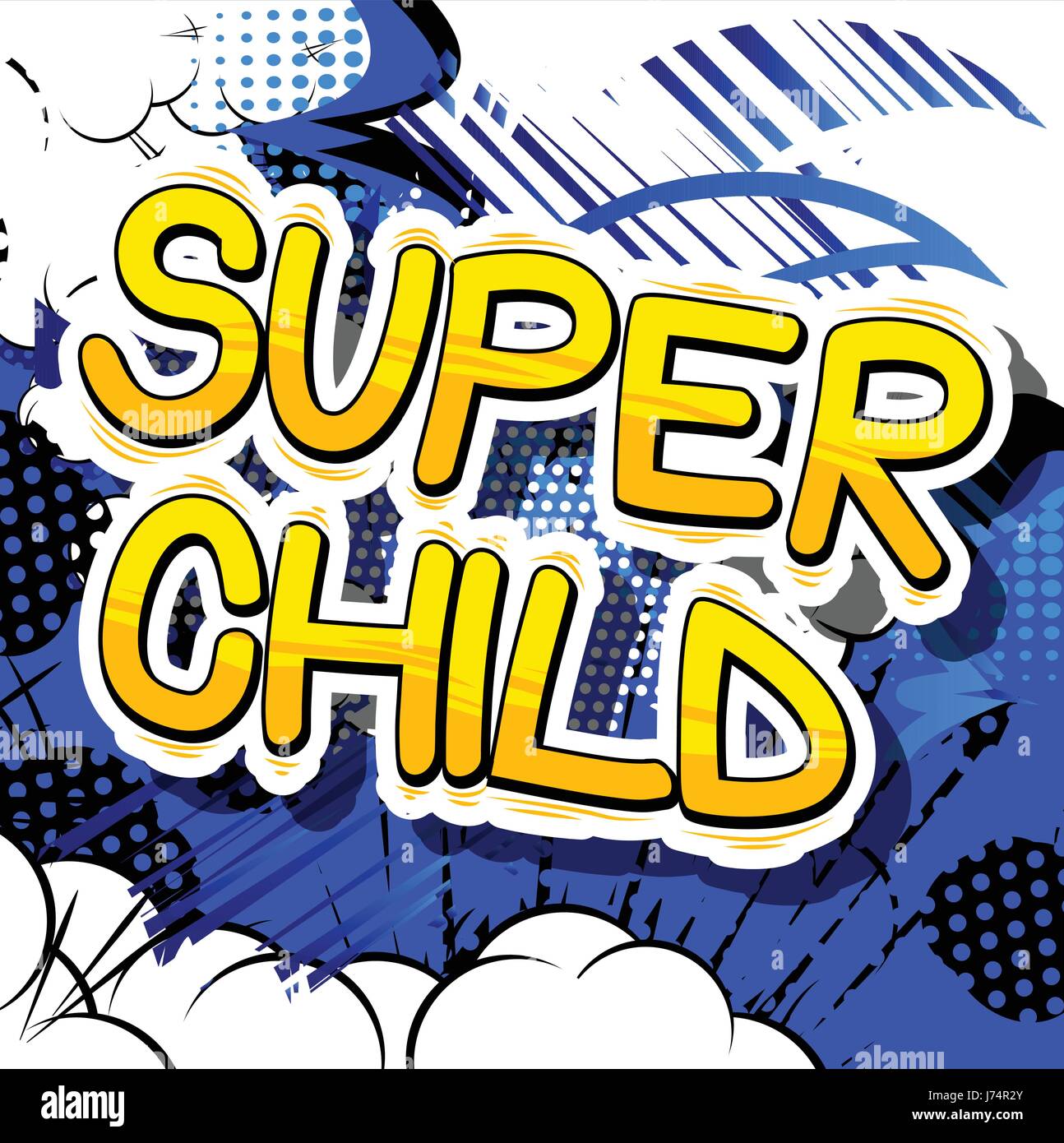 Super Child - Comic book style word on abstract background Stock Vector ...