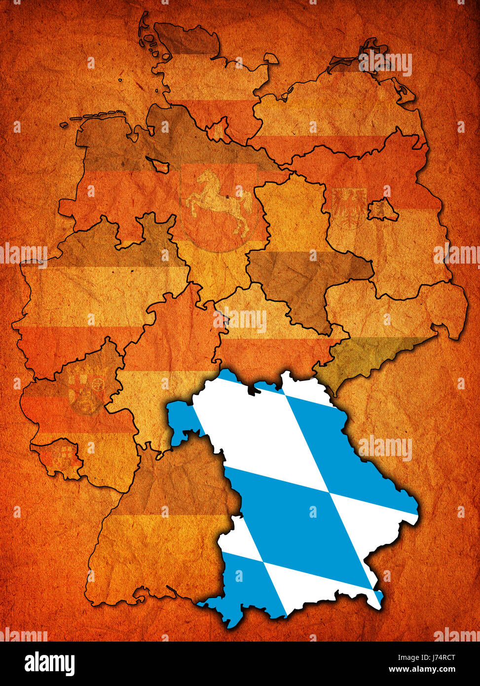 bavaria germany german federal republic flag administration map atlas ...