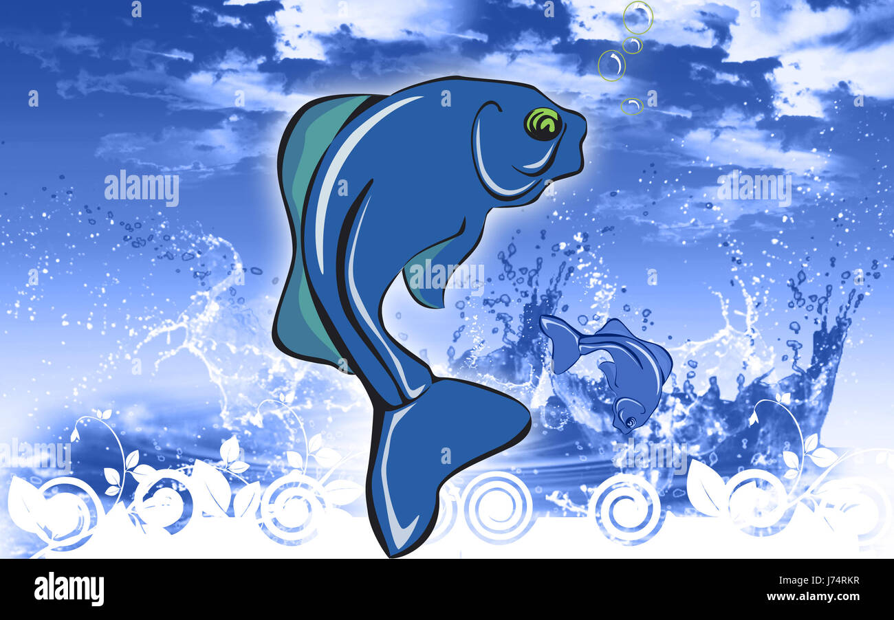 animal fish pets seafood salt water sea ocean water illustration hungry ...