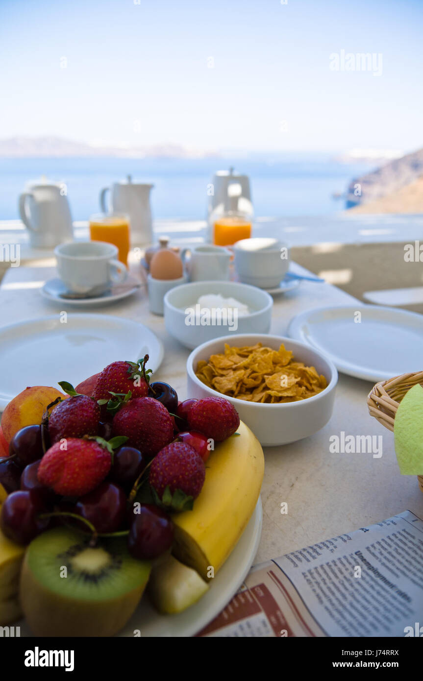 breakfast overlooking the sea Stock Photo - Alamy