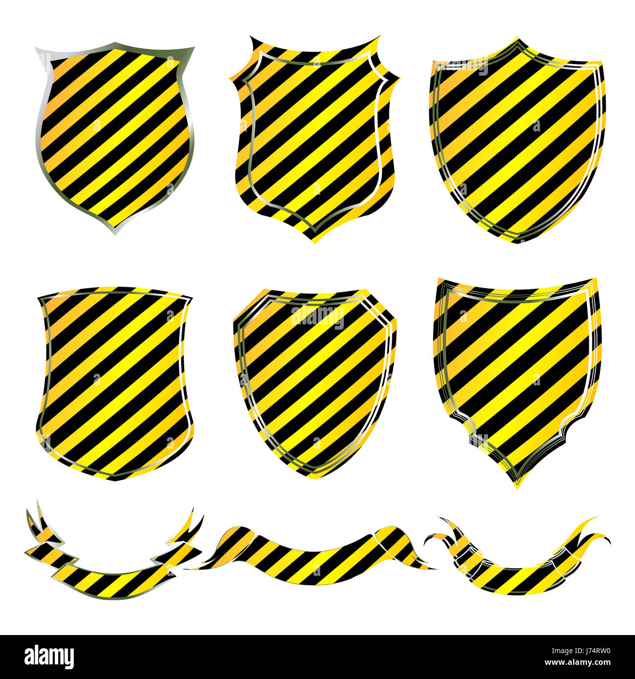 object art banner artistic shield yellow stripes stripe object art ...