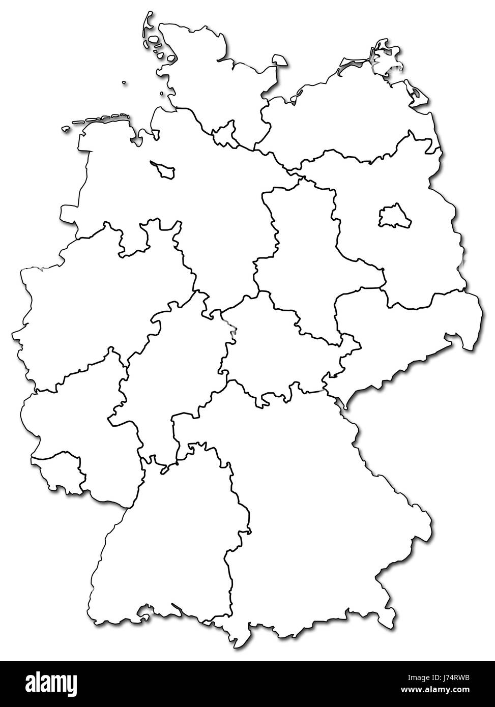 isolated germany german federal republic flag land region map realty ...