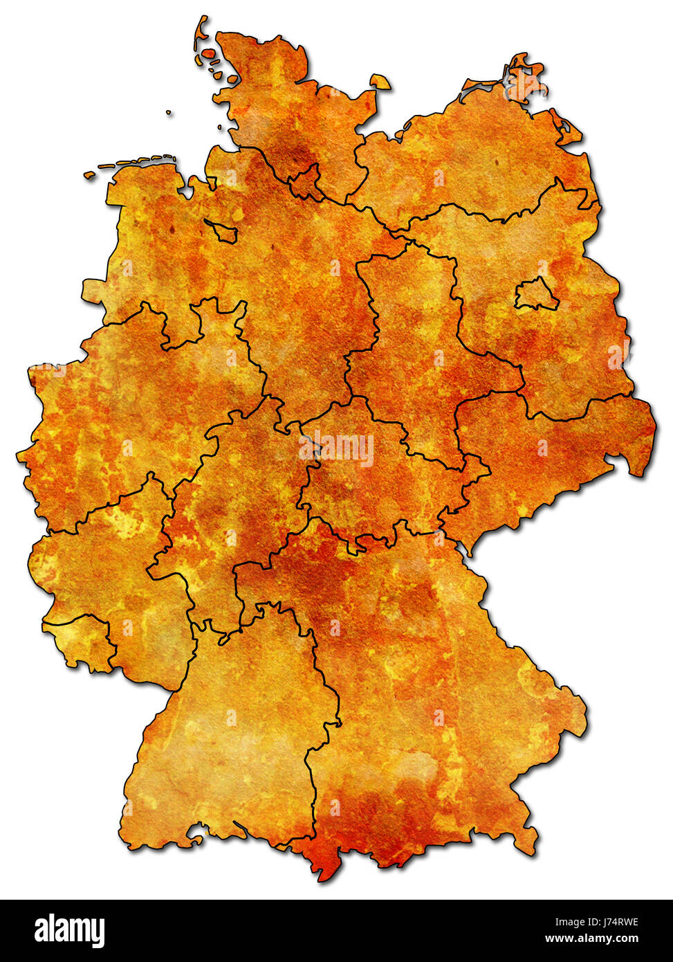 isolated germany german federal republic land region map realty ground ...