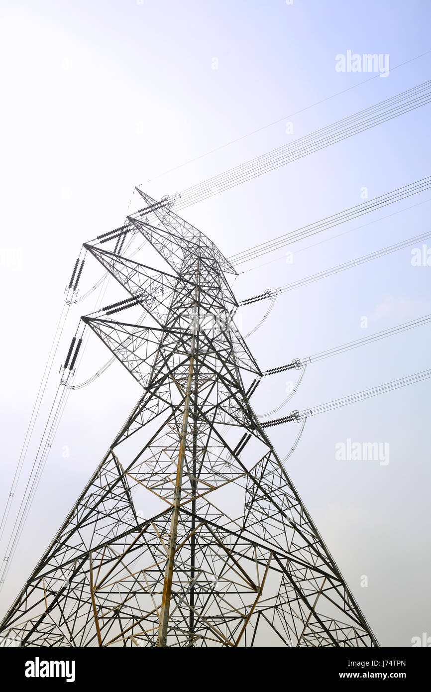 energy power electricity electric power electric line station blue ...