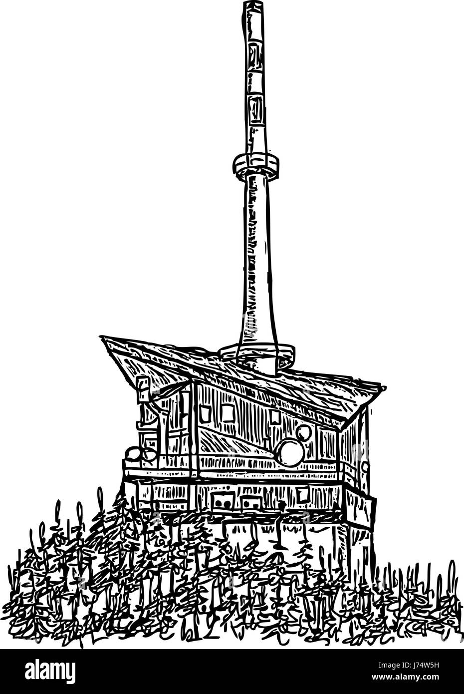 Television cartoon illustration Black and White Stock Photos & Images ...