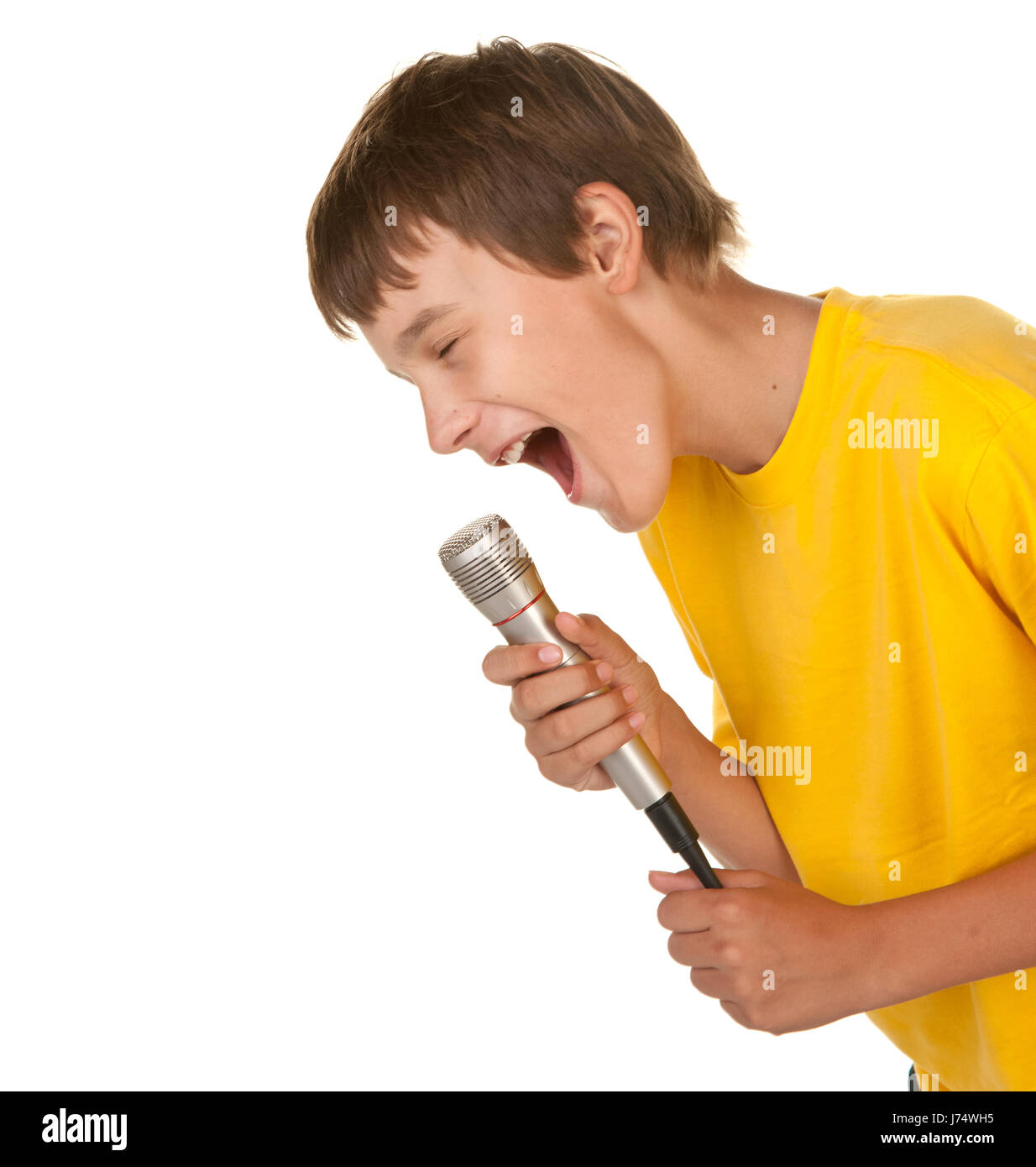 Boy speaking mic hi-res stock photography and images - Alamy