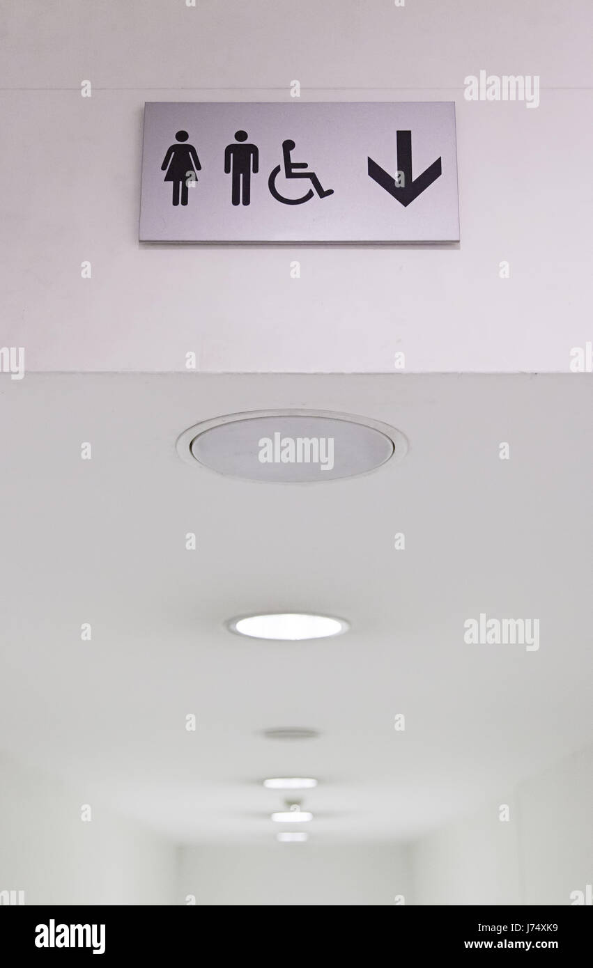 Signage arrow, detail of an information signal, exhibition Stock Photo ...