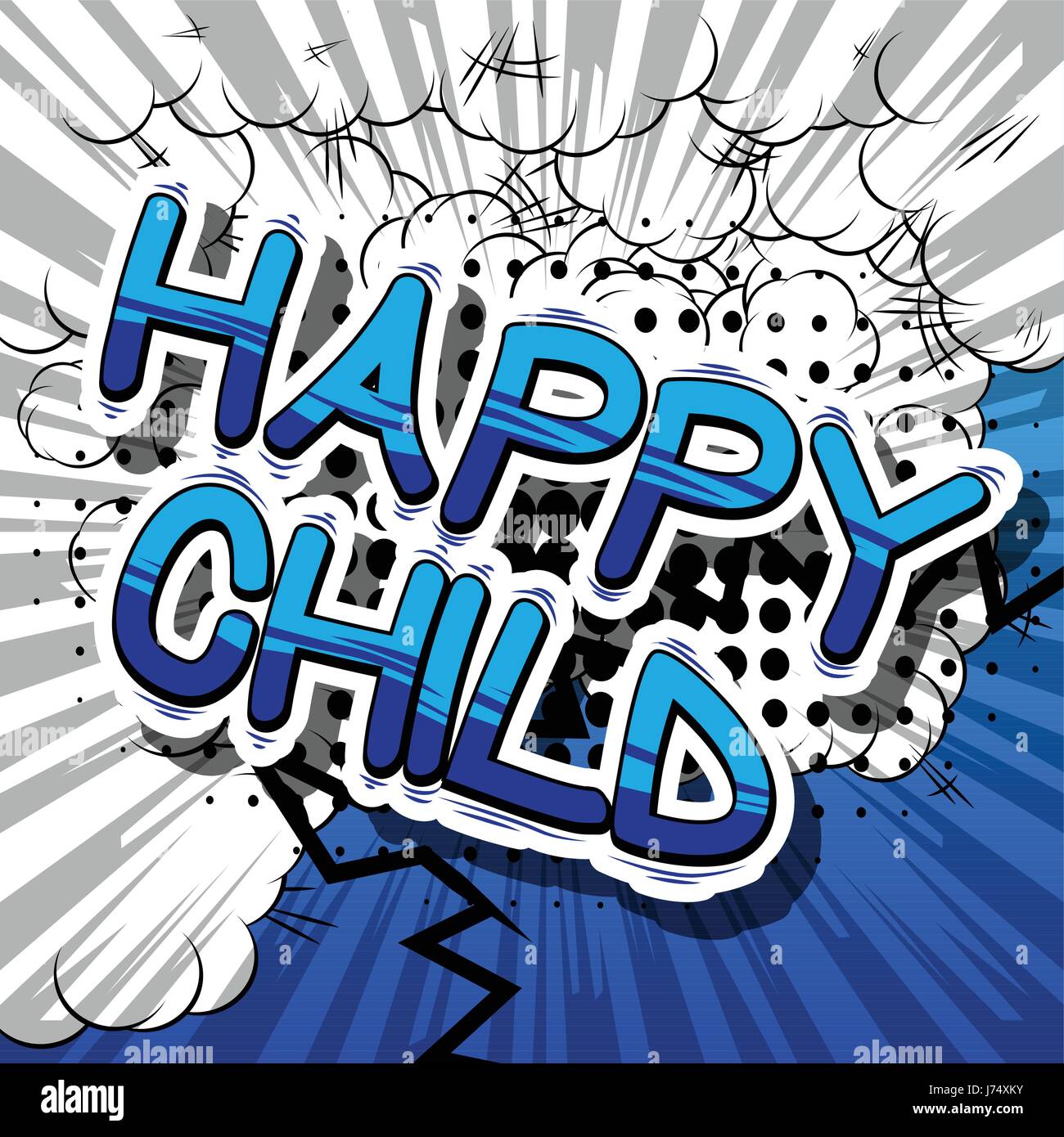 Happy Child - Comic book style word on abstract background Stock Vector ...