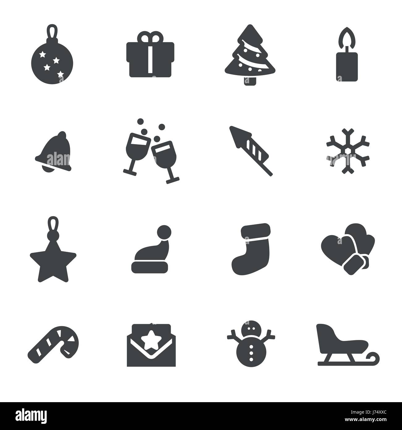 Set black white christmas Stock Vector Images - Alamy