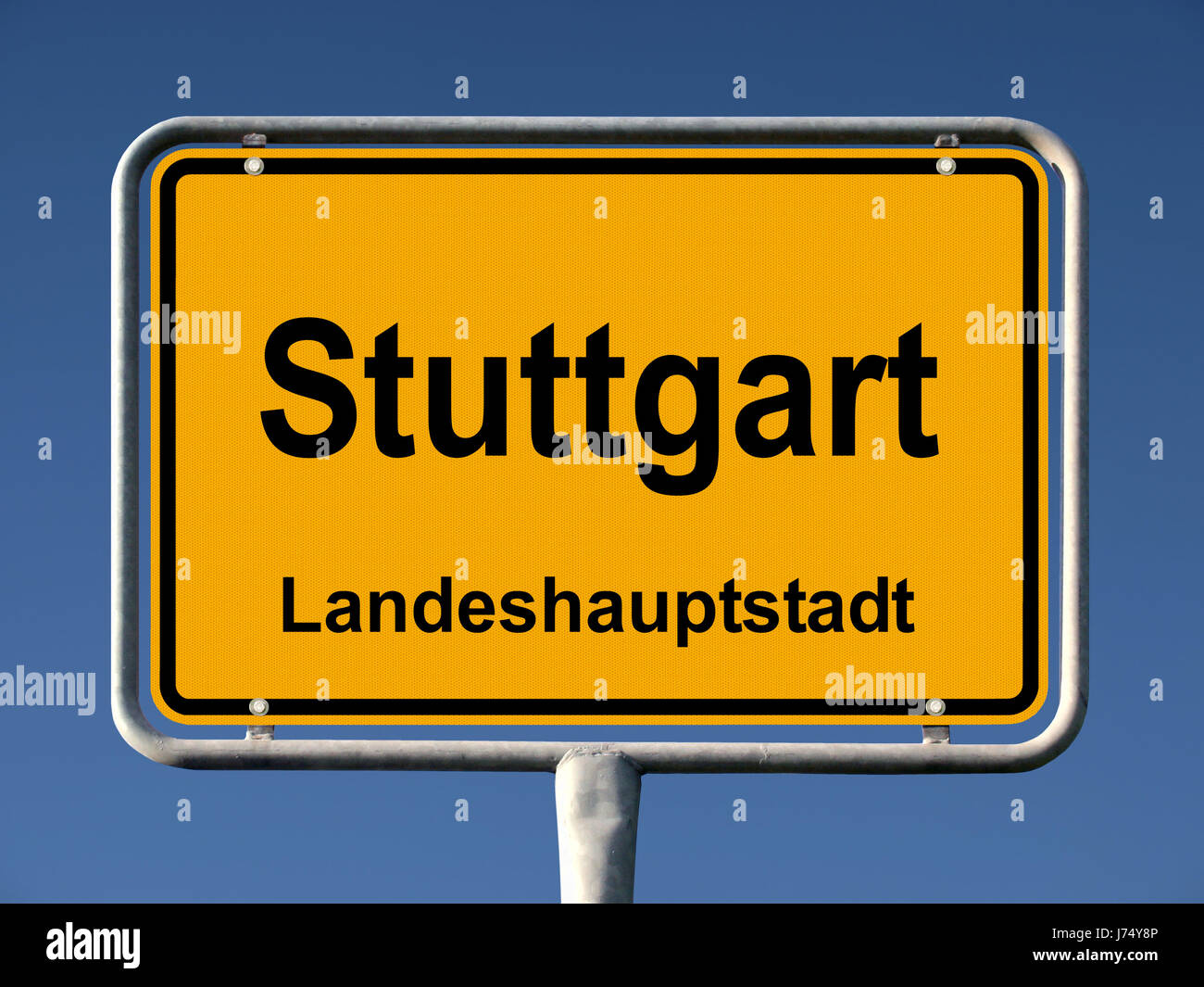 sign signal city town stuttgart traffic sign place-name sign yellow ...