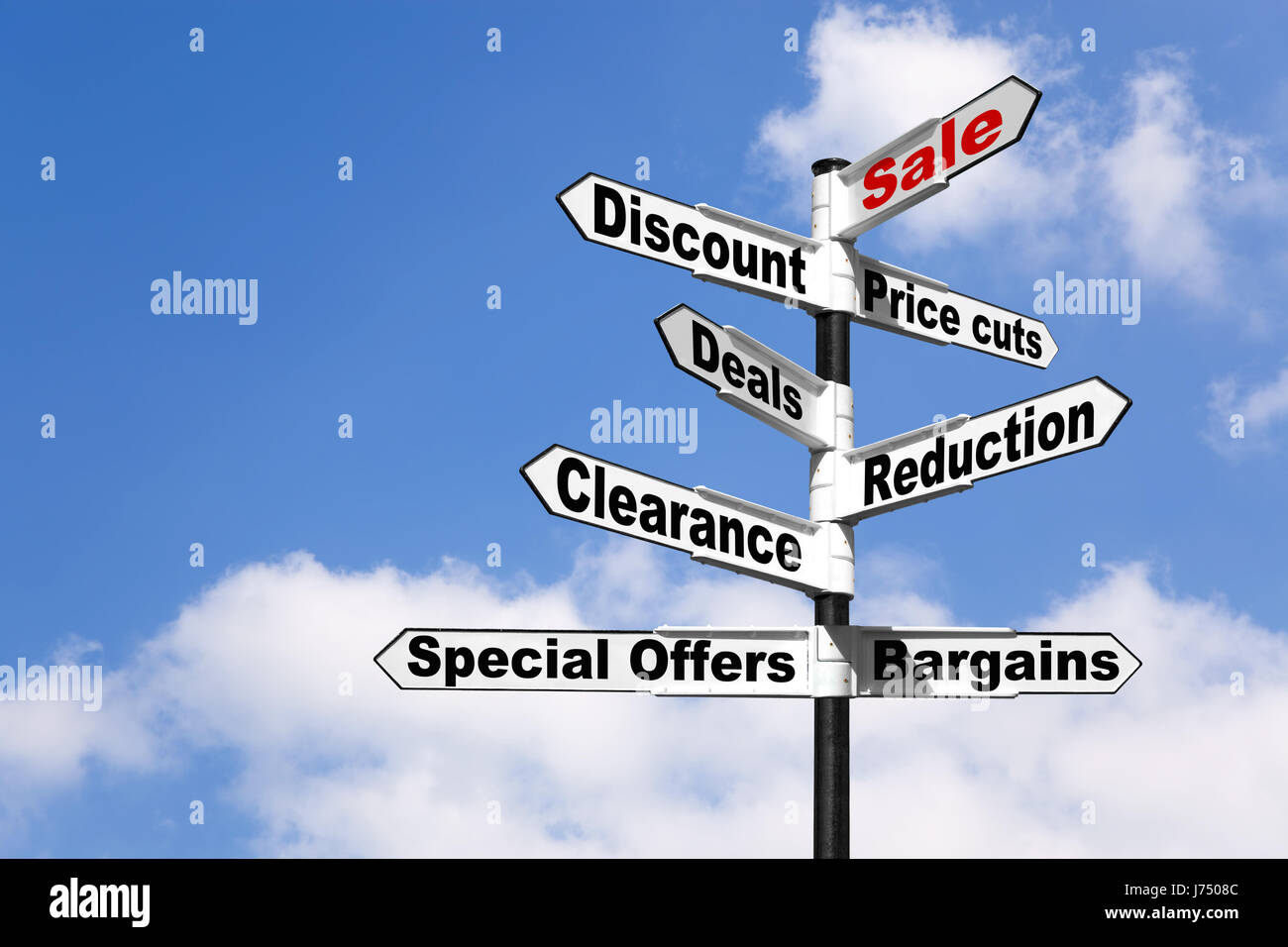 shopping signpost sign discount sales distribution blue object model ...