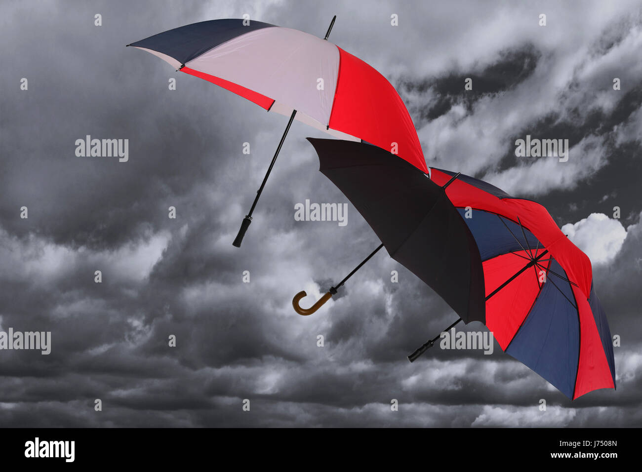 umbrella weather storm gale rain raining objects colour coloured ...