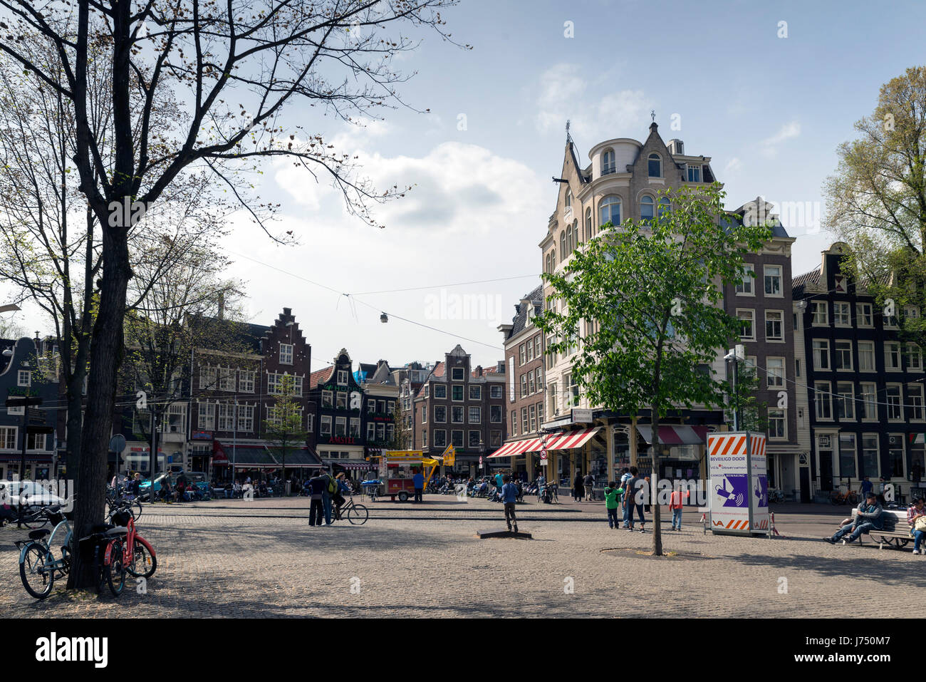 AMSTERDAM, NETHERLANDS - MAY, 15, 2017: The Spui is a square in the ...