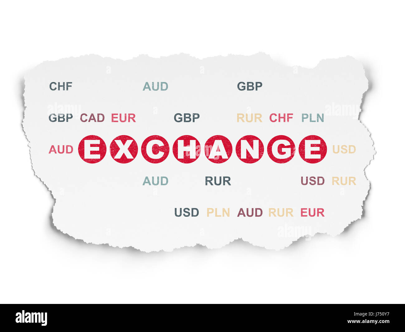 Money concept: Exchange on Torn Paper background Stock Photo - Alamy