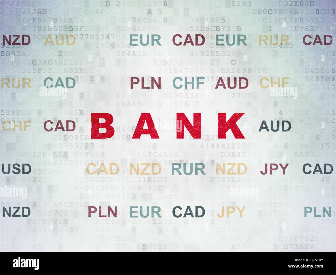 Currency concept: Bank on Digital Data Paper background Stock Photo - Alamy